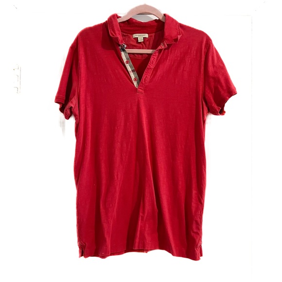 Burberry | Shirts | Authentic Burberry Red Cotton Mens Polo M | Poshmark
